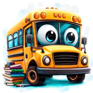 5 Cute Bus Clipart, Adorable School Bus Clipart, School Bus Art, Cute ...