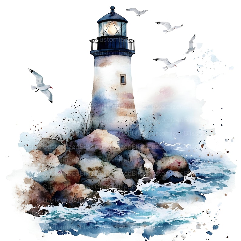 20 Lighthouse Clipart, Nautical Clipart, Ocean Clipart, High Quality ...