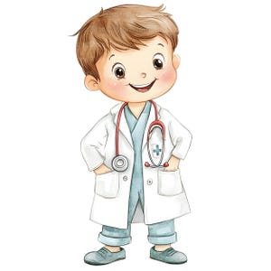 16 Cute Doctor Boy Clipart, Cute Male Doctor, Doctor Clipart, Hospital ...