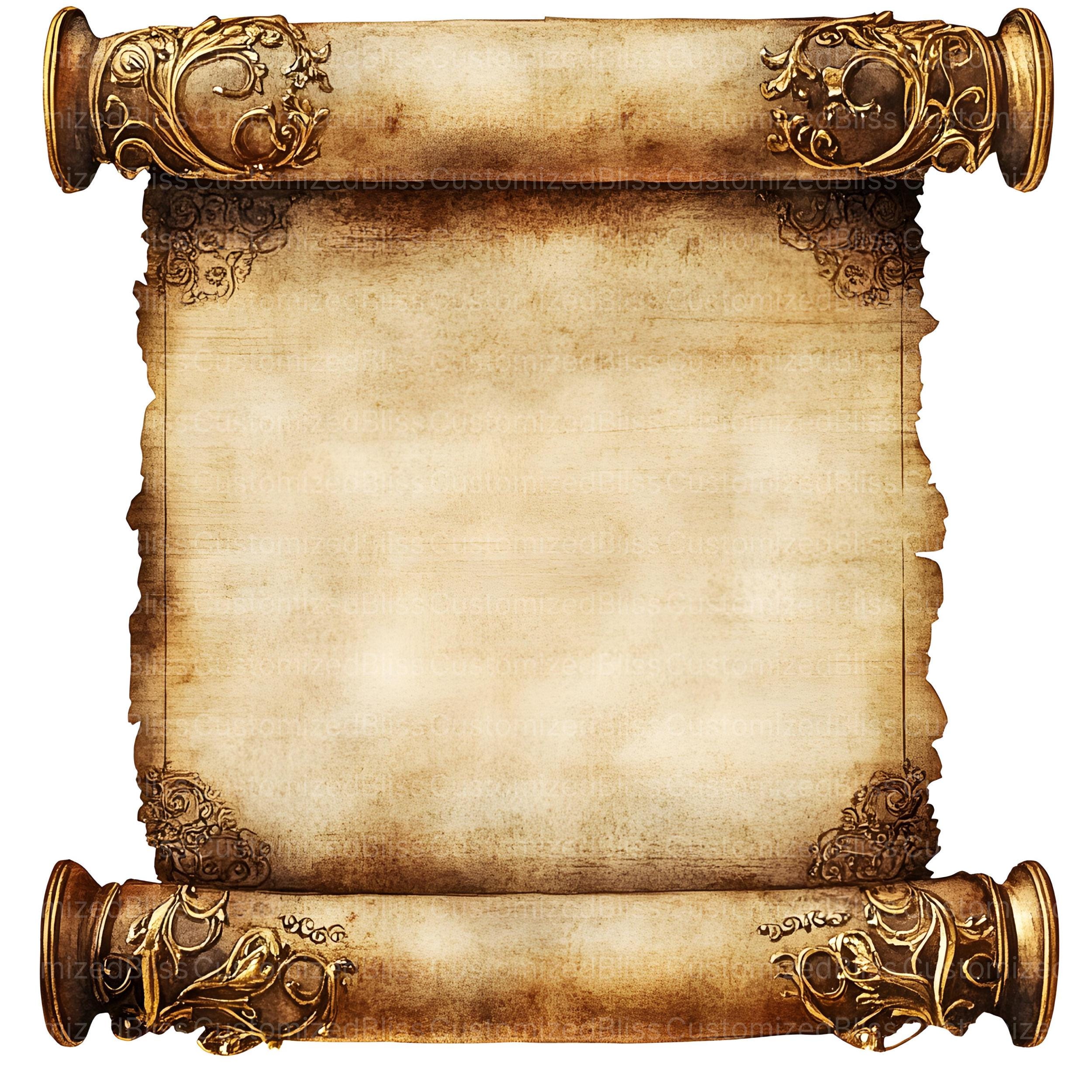 20 Medieval Scroll Clipart, Vintage Scroll, Blank Scroll, High Quality ...