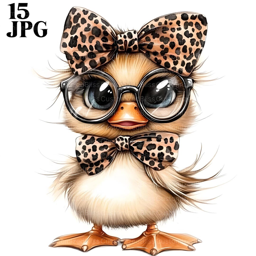15 Duckling Clip Art, Duck Clipart, Animal Print Bow Clipart, Cheetah ...