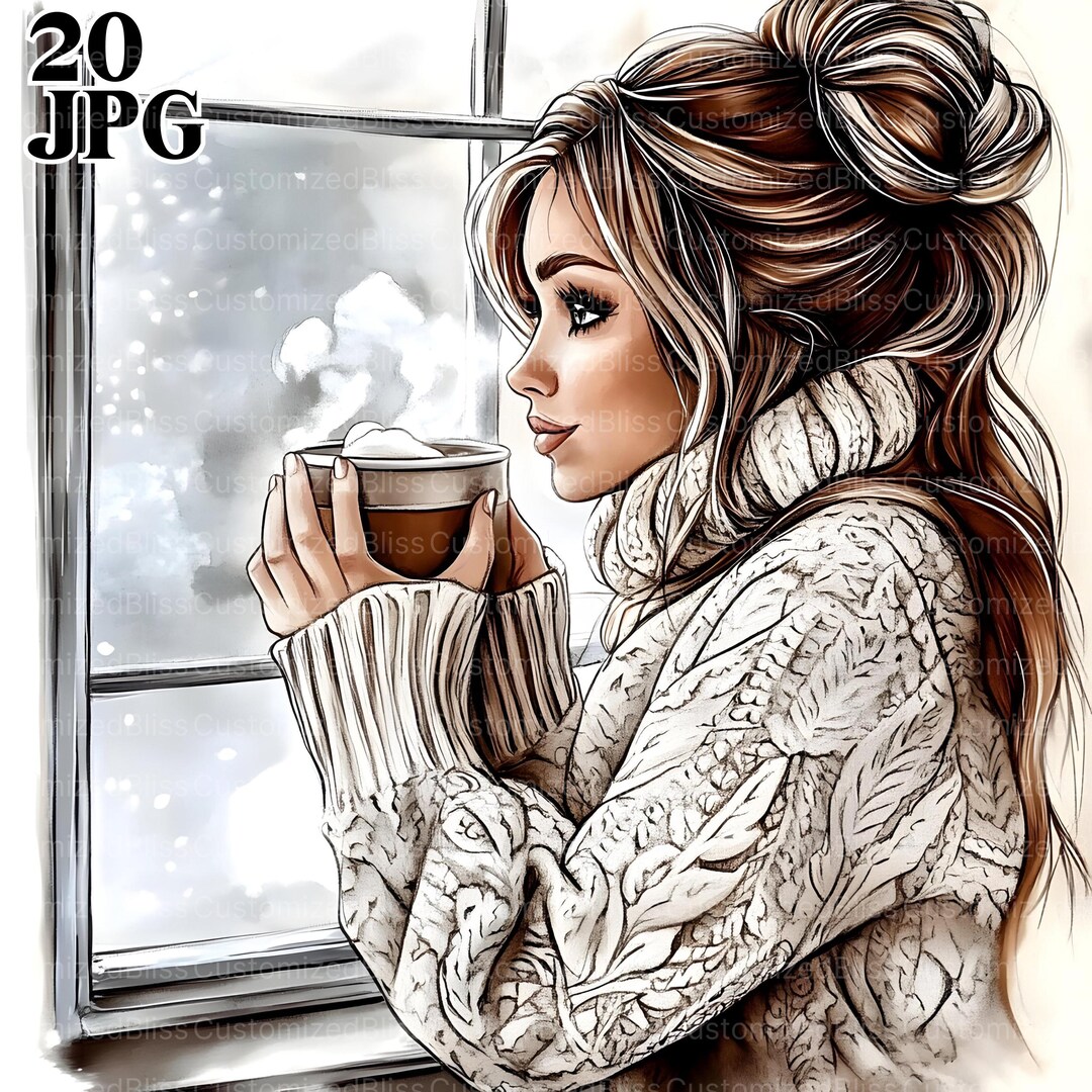 20 Girl Clipart, Woman Clipart, Winter Clipart, High Quality JPG ...