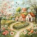Whimsical Spring Village Art, 20 High Quality Jpgs, Watercolor Clipart ...
