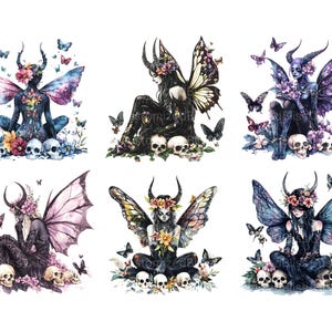 Dark Fairy Clipart Bundle, Fairy Graphics, Fantasy Graphics, Gothic PNG ...
