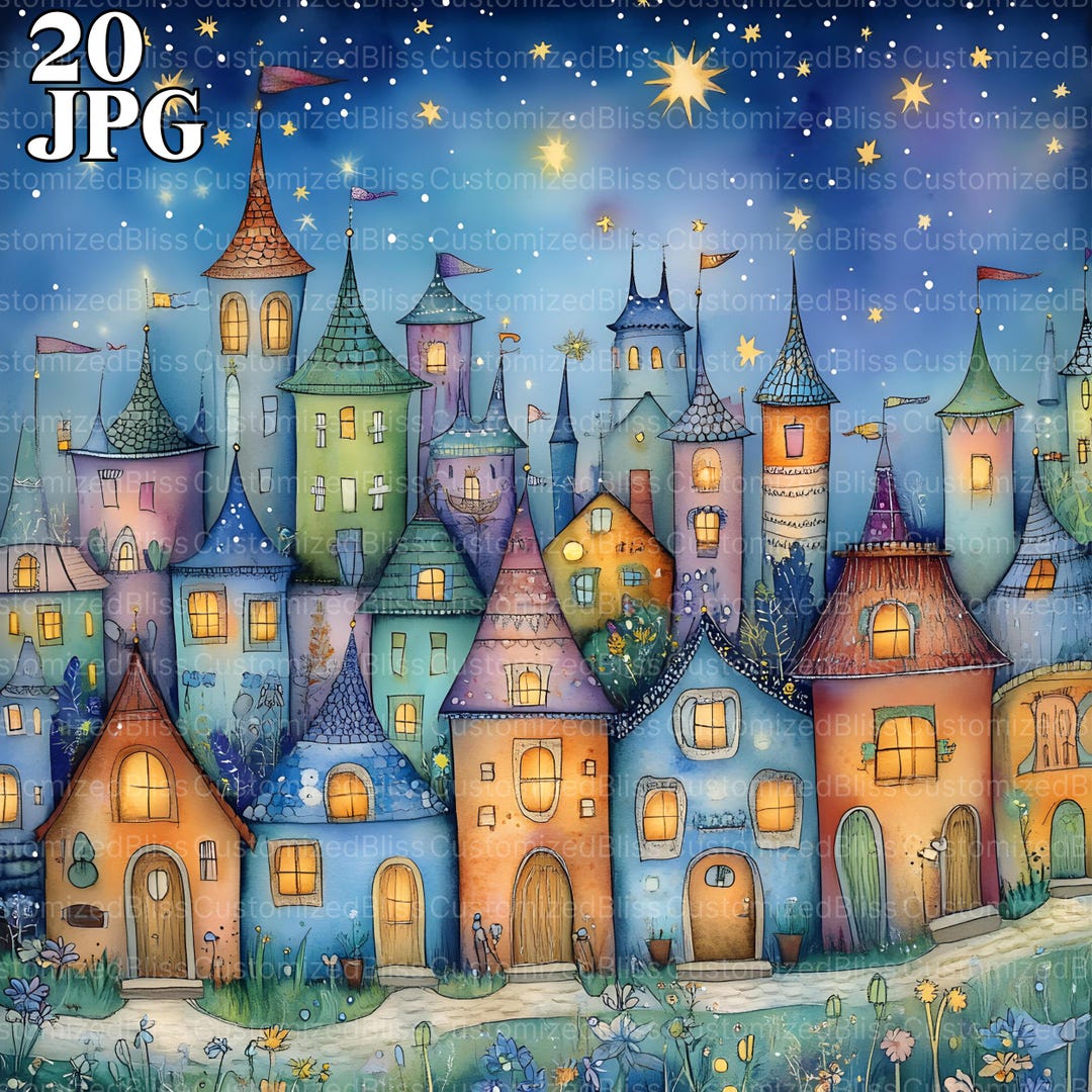 Whimsical Magical City Clip Art Bundle, 20 High Quality Jpgs ...
