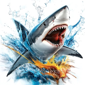 20 Shark Clipart, Shark Graphic, Shark Printables, Ocean Design, Ocean ...