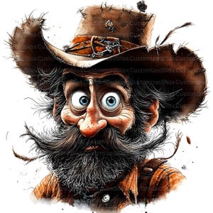 Funny Cowboy Clipart, Western Clipart, Country Clipart, Old Man Clipart ...