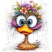 20 Frazzled Duck Clipart, Quirky Duck, Whimsical Duck, High Quality ...