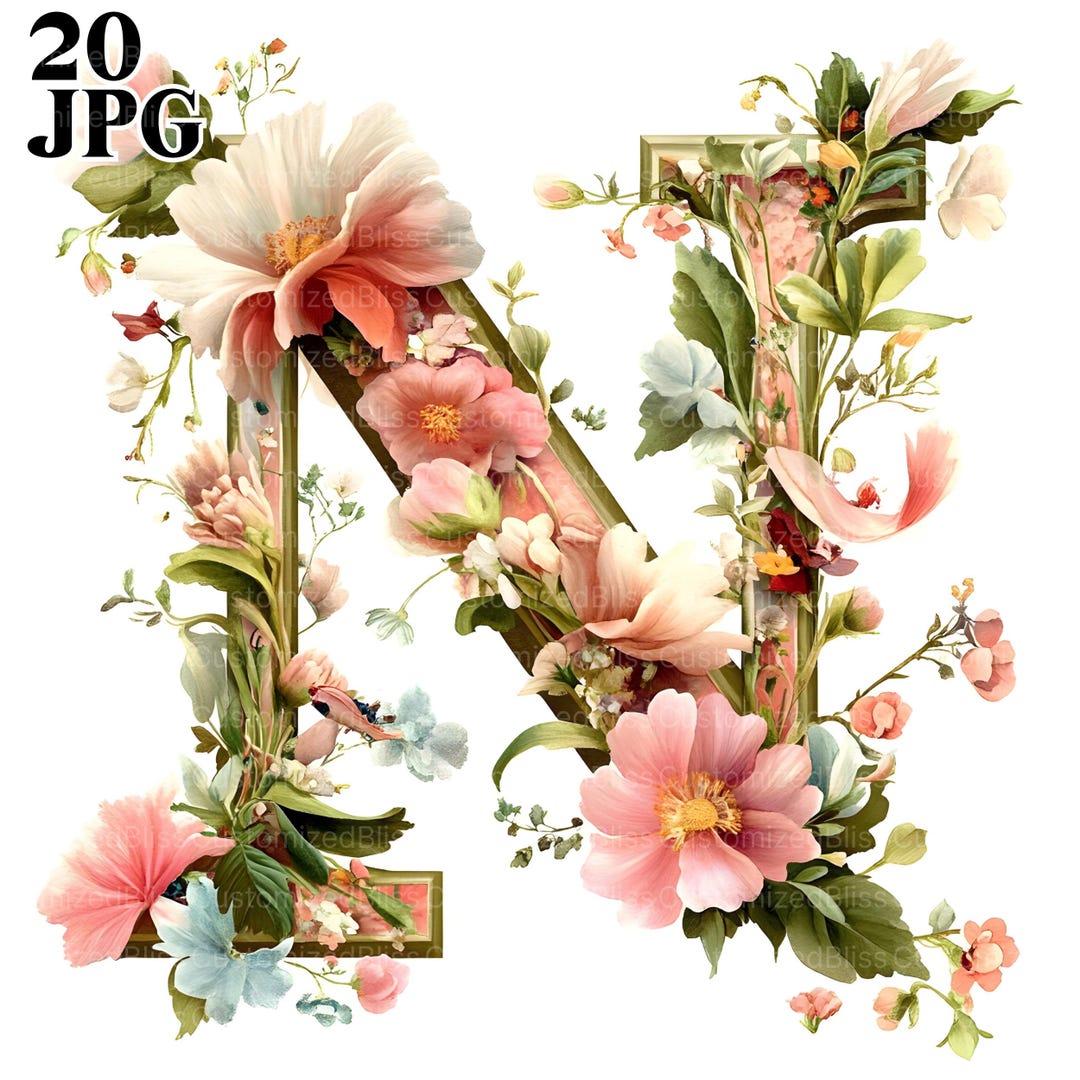 20 Letter N Clipart, Alphabet Clipart, Nursery Clipart, High Quality ...