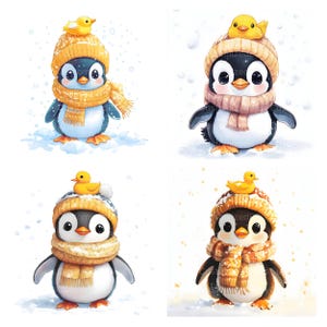 14 Cute Penguin Clipart Bundle, Cute Penguin, Baby Penguin, Holiday ...
