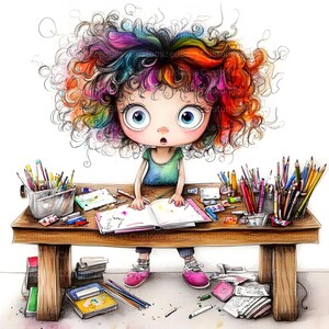 Quirky Student Clipart, 20 High Res Watercolor Jpgs for Junk Journaling ...