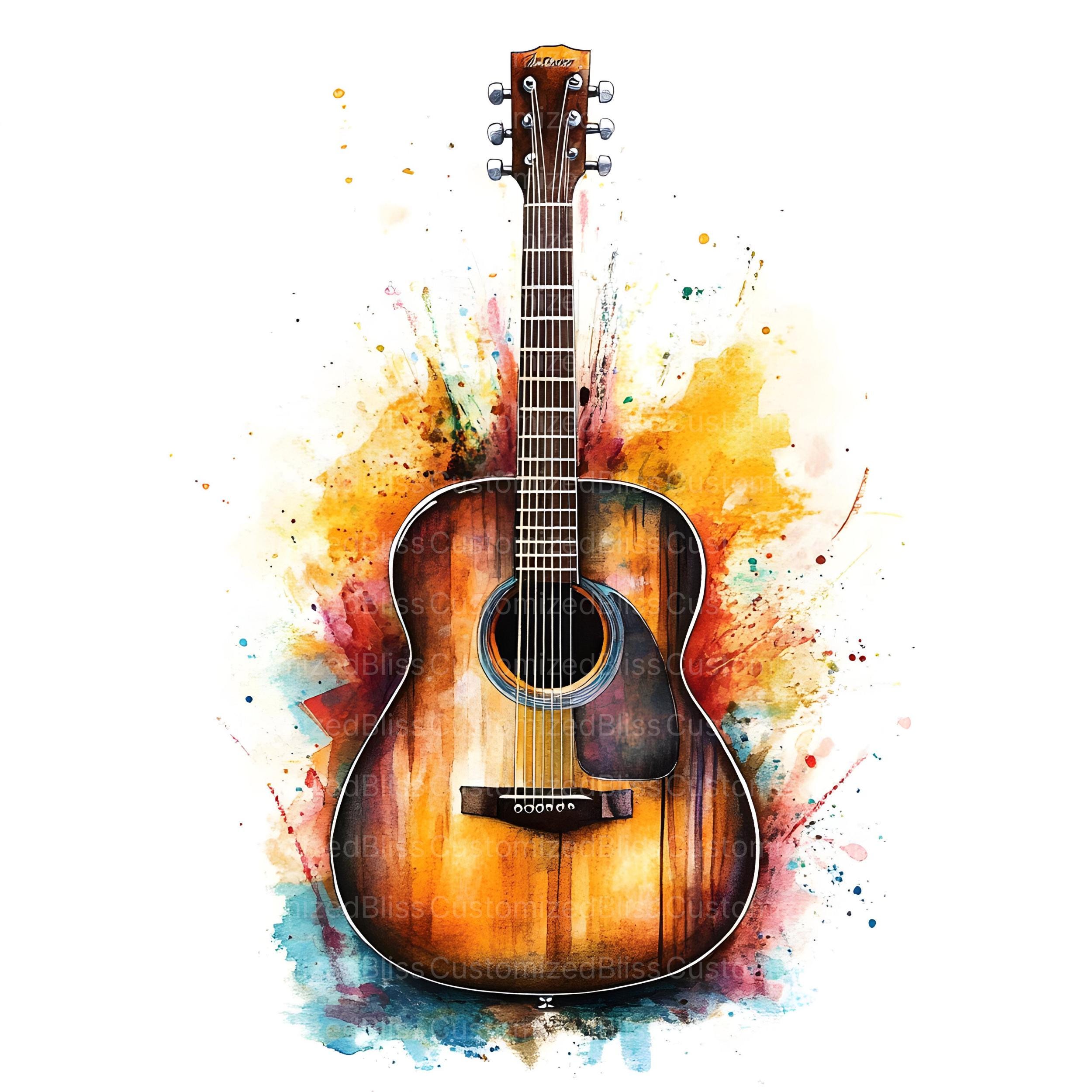 19 Colorful Guitar Clipart Bundle, Music Clipart, Musical Instrument ...