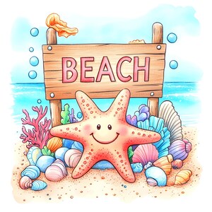 20 Starfish Clipart, Beach Clipart, Watercolor Starfish, High Quality ...
