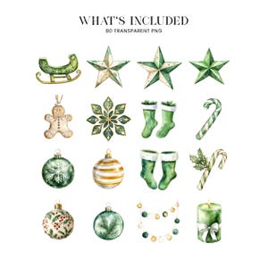 Watercolor Clipart, Cozy Christmas, Christmas Bundle Clipart, Ornaments ...