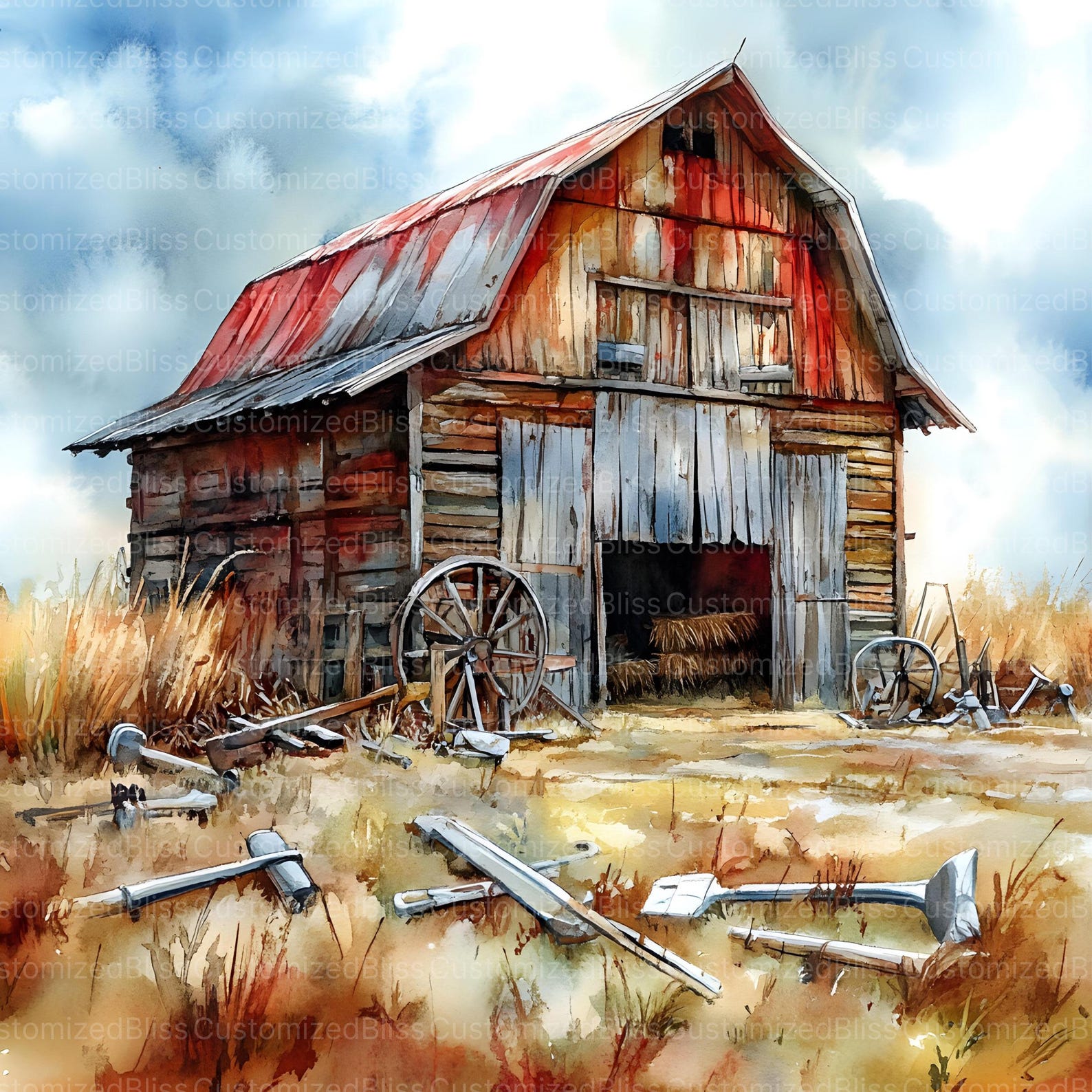 20 Old Barn Clipart, Rustic Barn, Farm Clipart, High Quality JPG ...