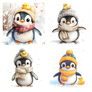 14 Cute Penguin Clipart Bundle, Cute Penguin, Baby Penguin, Holiday ...