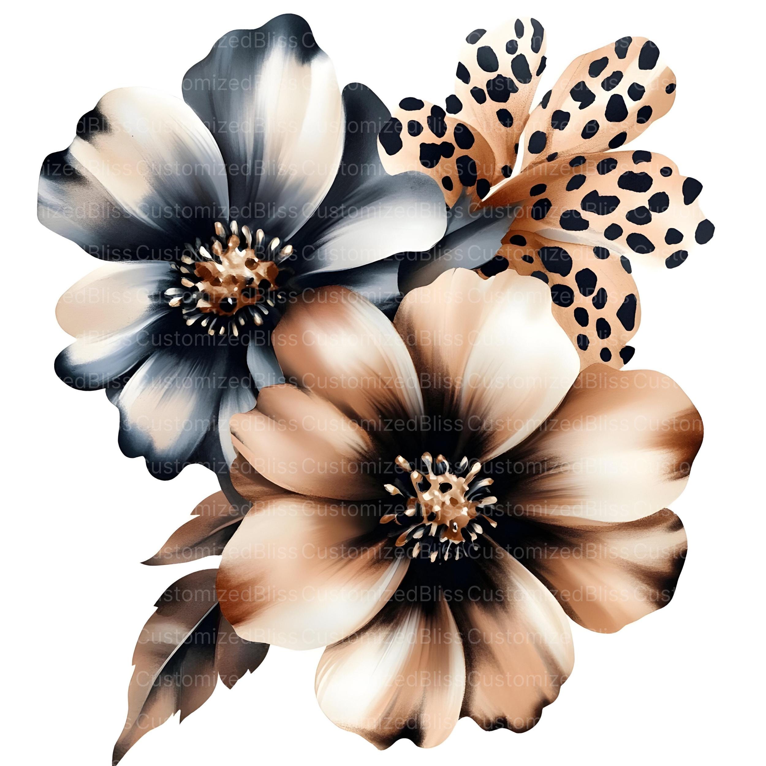 16 Leopard Flowers Clipart, Watercolor Flower Clip Art, Clipart Flowers ...