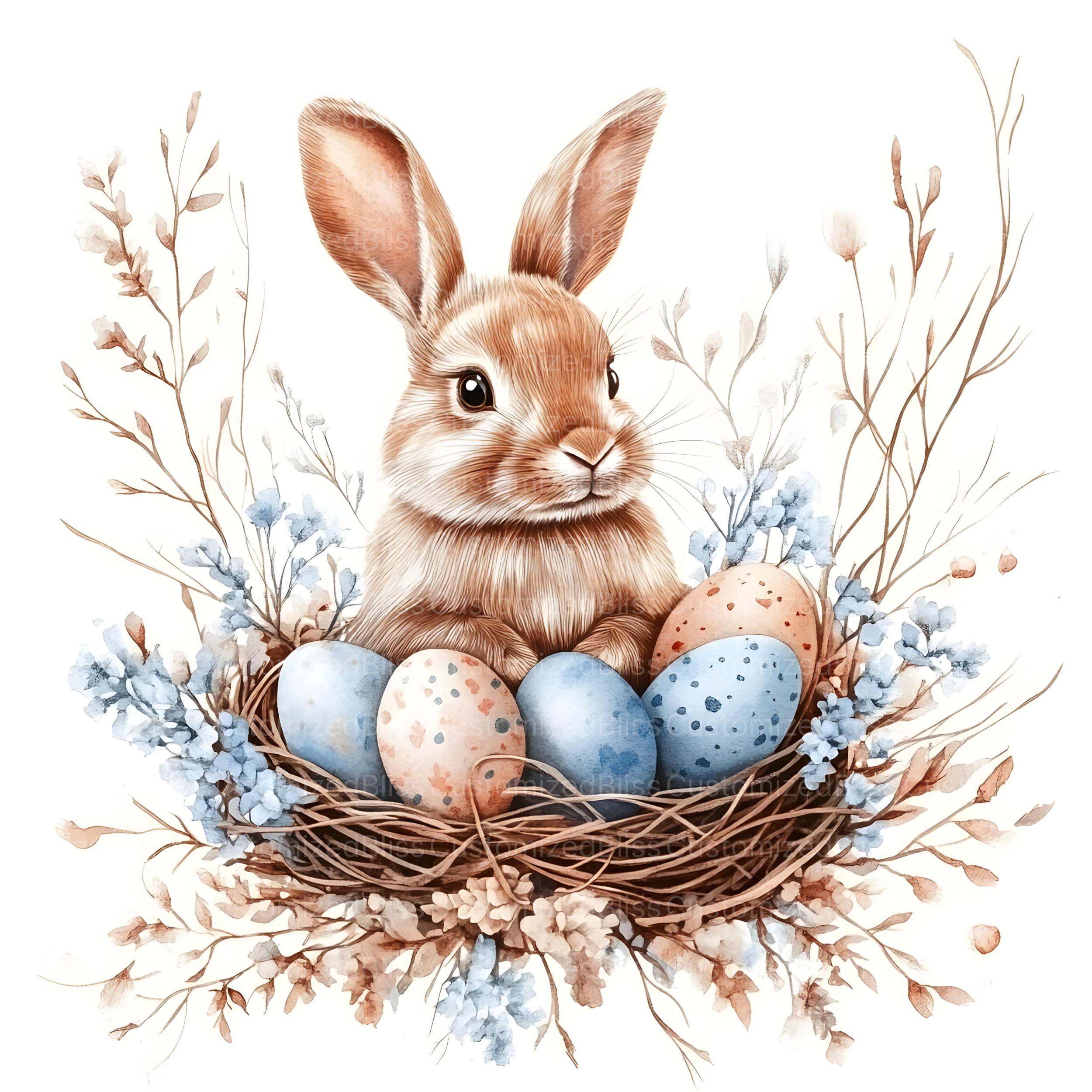 18 Easter Bunny Clipart Set 1, Rabbit Clipart, Easter Clipart, Cute ...