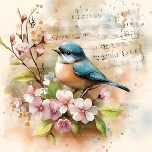 Songbirds Clip Art, 20 High Res Watercolor Jpgs for Junk Journaling ...