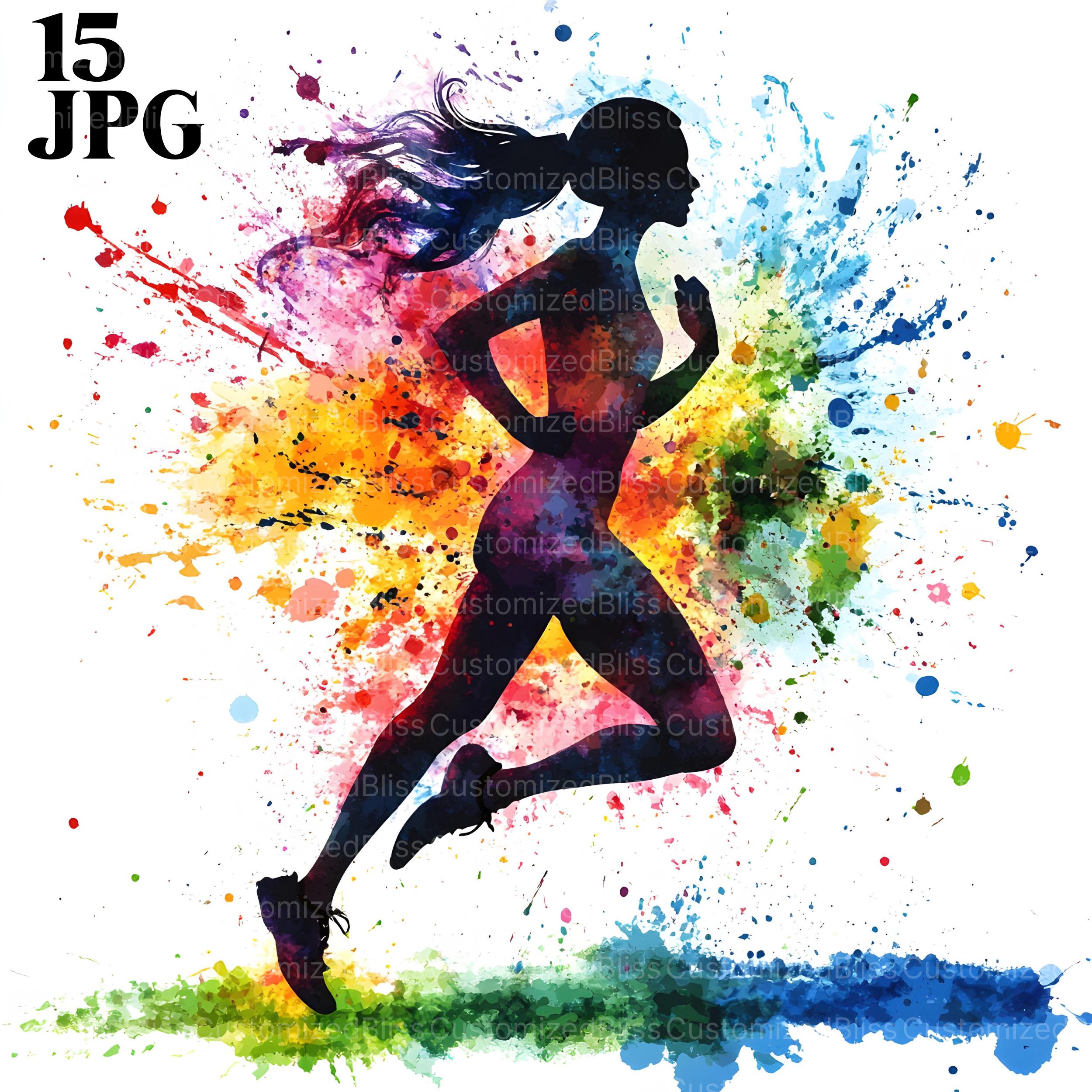 15 Running Woman Clipart, Female Runner Clipart, Marathon Runner ...