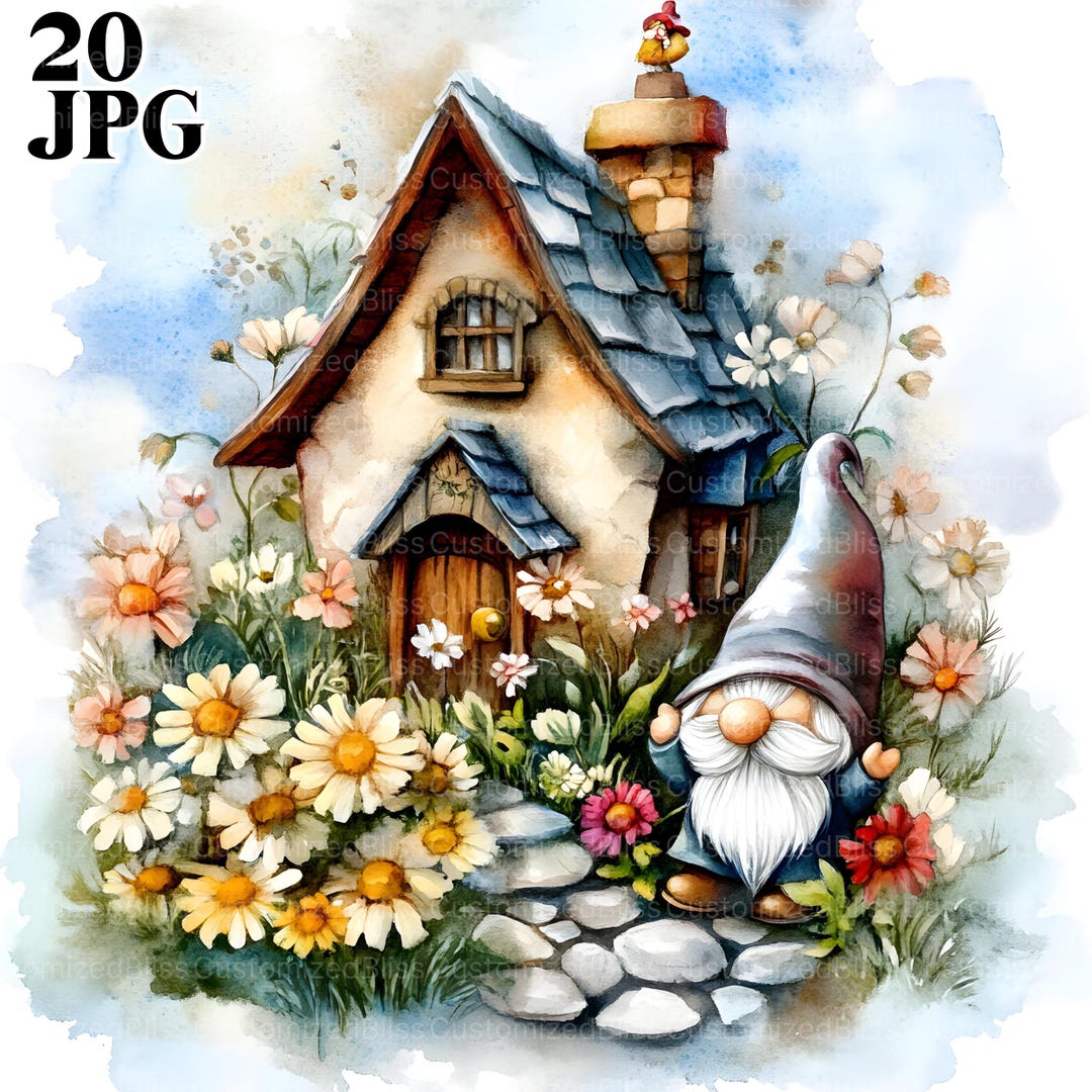 20 Gnome House Clipart, Cute Gnome Clipart, Gnome Nursery, High Quality ...