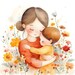 Mom and Child With Flowers Clipart Bundle, 16 High Quality Jpgs, Craft ...
