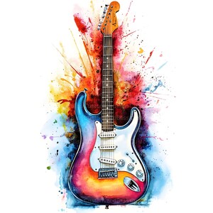 Colorful Electric Guitar Clipart, Music Clipart, Musical Instrument, 19 ...