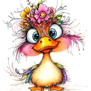 20 Frazzled Duck Clipart, Quirky Duck, Whimsical Duck, High Quality ...