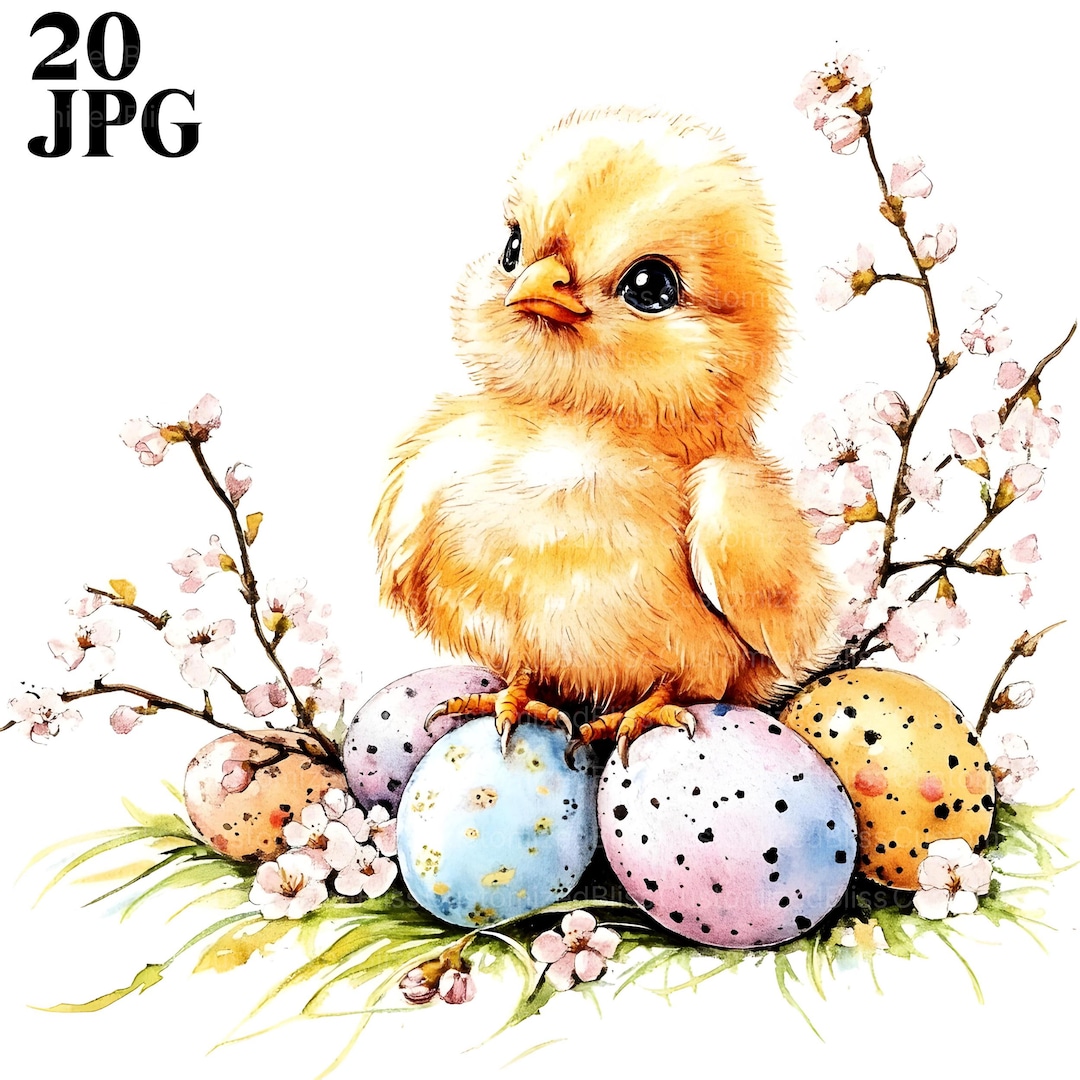 20 Easter Chick Clipart, Easter Clipart, Easter Eggs Clipart, High ...