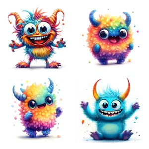 15 Cute Monster Clipart, Monster Graphics, Colorful Creatures, Fantasy ...