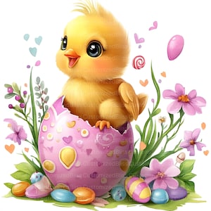 19 Spring Chick Clipart, Egg Clipart, Easter Clipart, Holiday Chick ...