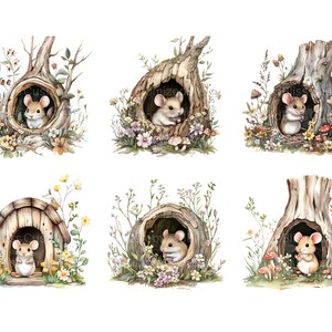 Mouse House Den Clipart Bundle, 30 High-quality PNG, Mouse PNG, Craft ...