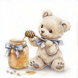 20 Teddy Bear Clipart, Honey Clipart, Nursery Clipart, High Quality ...