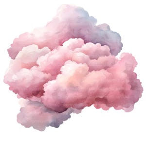 15 Pink Clouds Clipart, Fluffy Cloud, Watercolor Clouds, High Quality ...