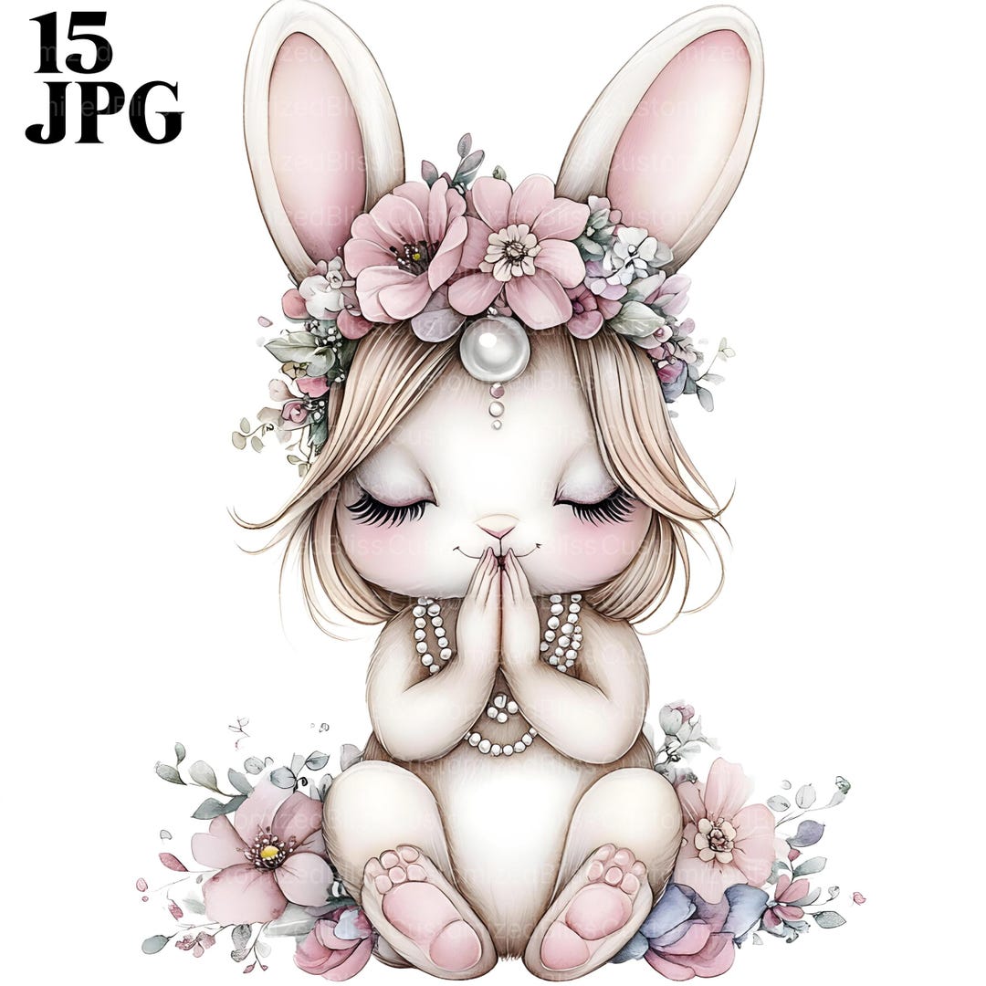 Praying Clipart, Christian Clipart, Bunny Clipart, Rabbit Clipart ...