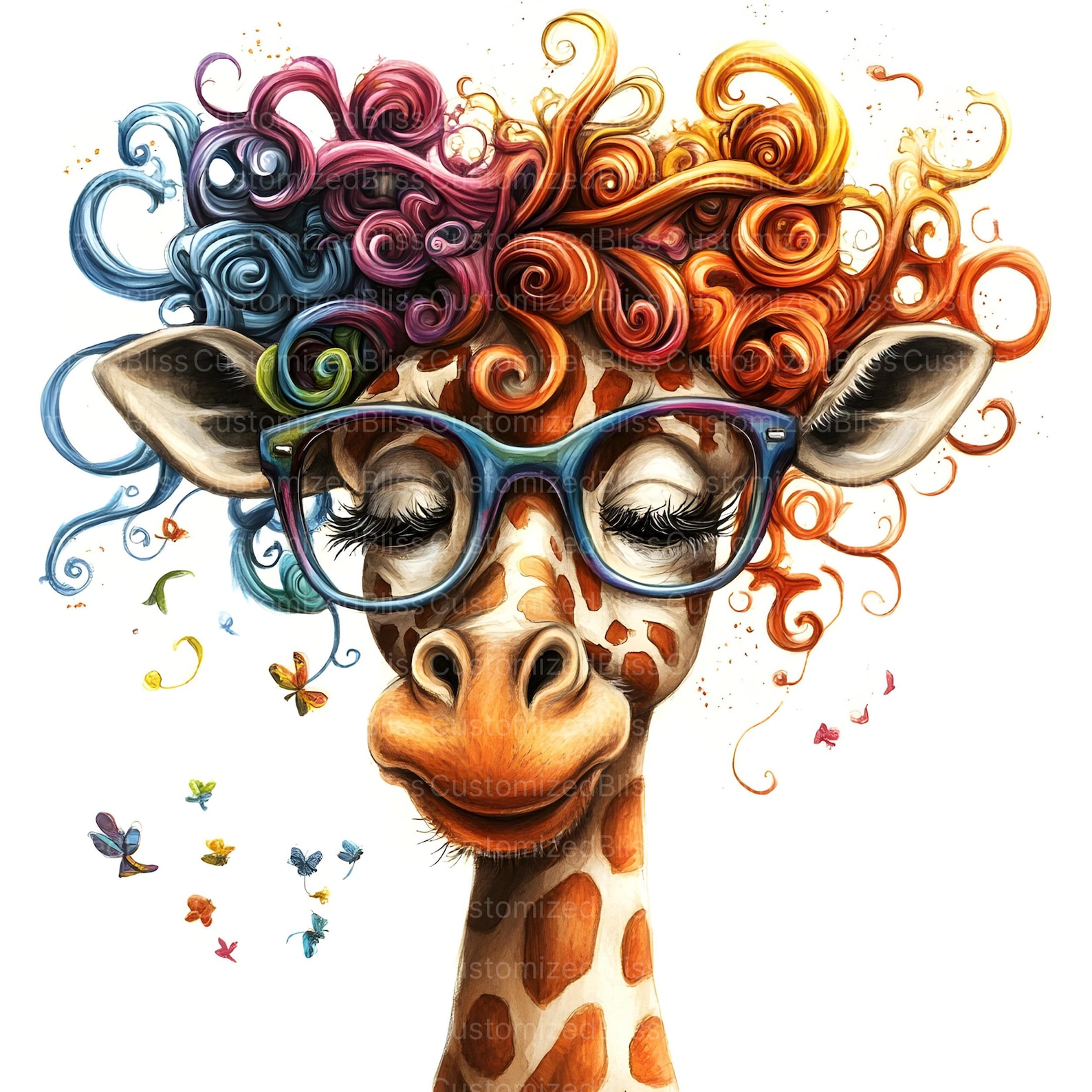 Crazy Giraffe Clipart, Funny Safari Animal, 16 High Quality Jpgs ...