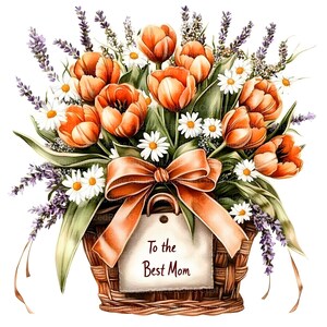14 Mother's Day Flower Basket Clipart, Mother's Day Clipart, High ...