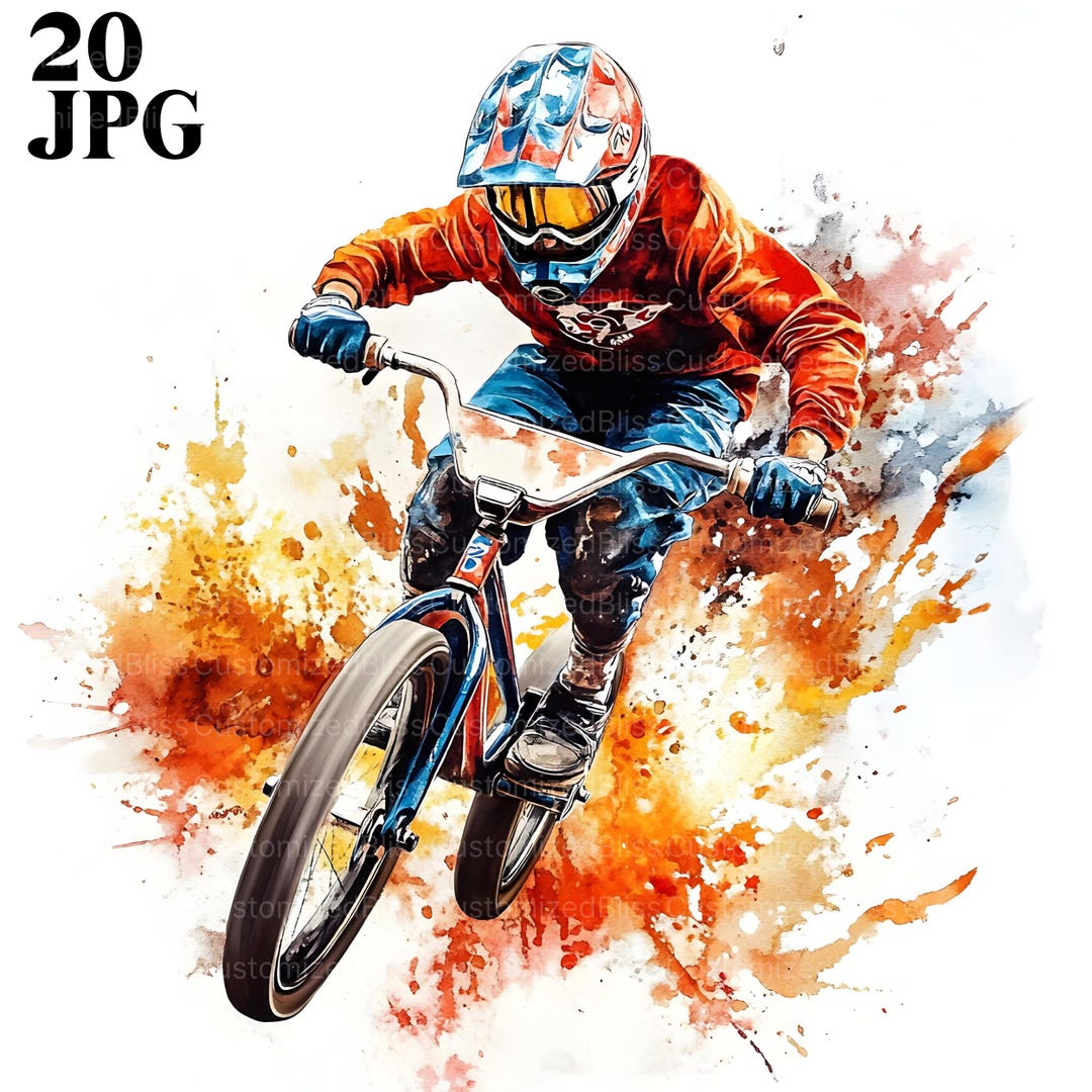 20 Man on BMX Bike Clipart, BMX Clipart, Cycling Clipart, High Quality ...