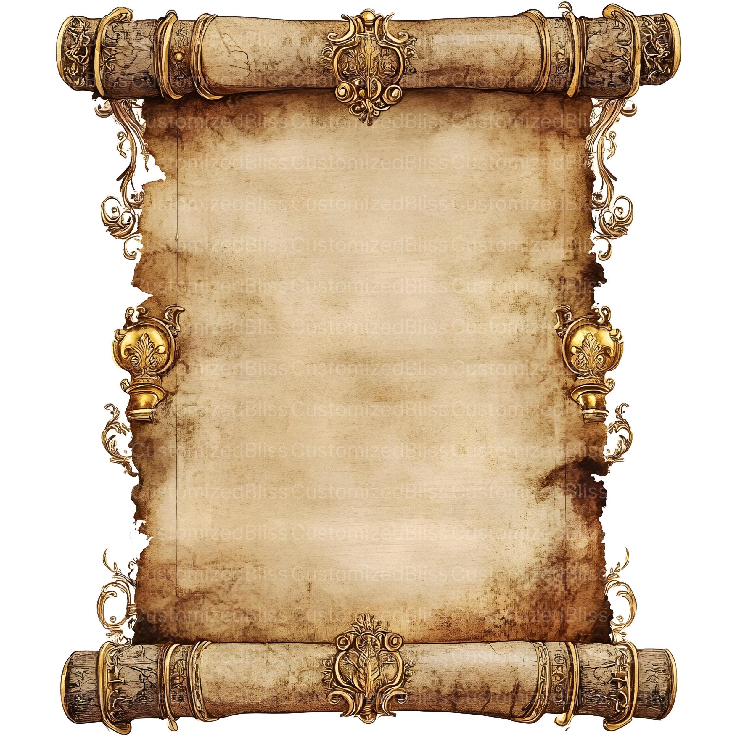 20 Medieval Scroll Clipart, Vintage Scroll, Blank Scroll, High Quality ...