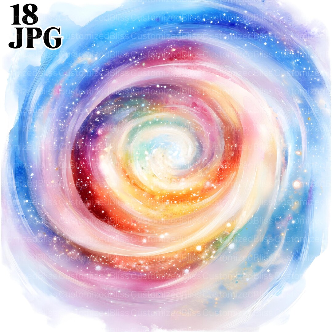 18 Colorful Dreamy Splashes Clipart Bundle, Paint Splatter, Watercolor ...