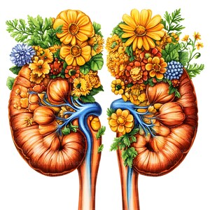 19 Floral Kidneys Clipart, Kidney Flowers Clipart Bundle, Healthcare ...