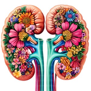 19 Floral Kidneys Clipart, Kidney Flowers Clipart Bundle, Healthcare ...