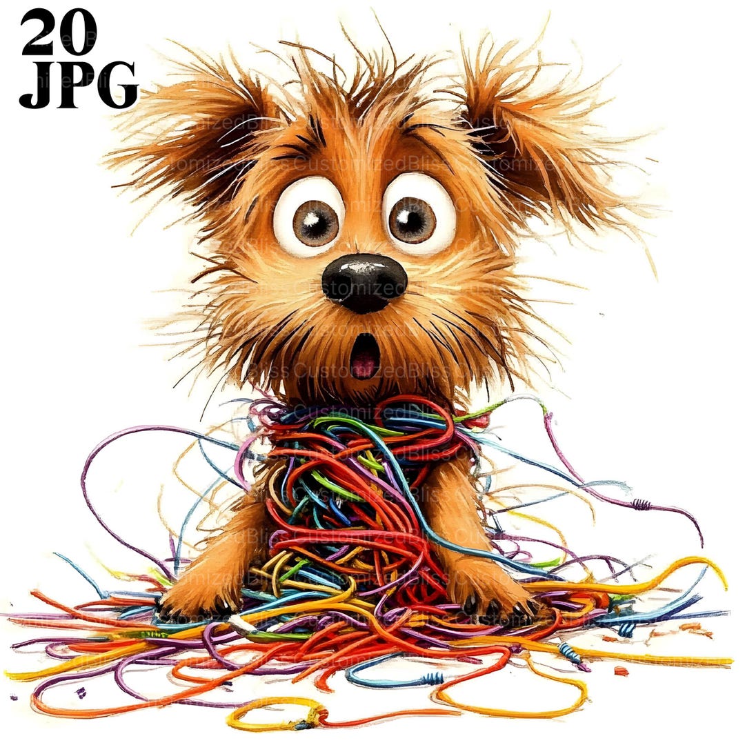 20 Frazzled Dog Clipart, Quirky Dog, Cute Dog, High Quality Jpgs ...