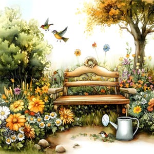 20 Summer Garden Clipart, Summer Clipart, Floral Clipart, High Quality ...