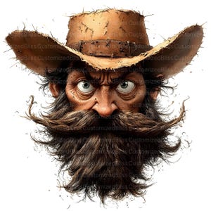 Funny Cowboy Clipart, Western Clipart, Country Clipart, Old Man Clipart ...