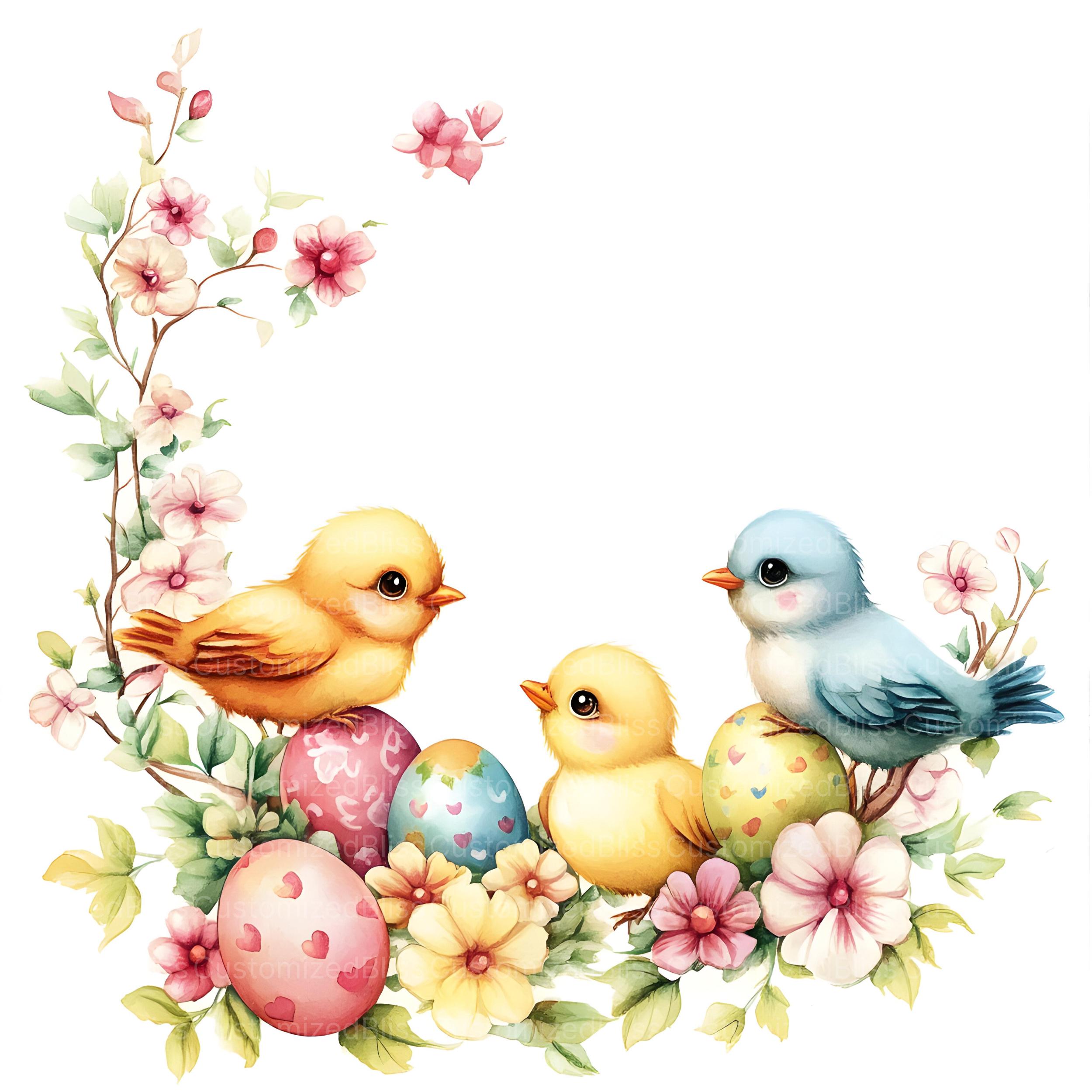 20 Easter Borders Clipart, Easter Frames, Chick Clipart, Easter Eggs ...