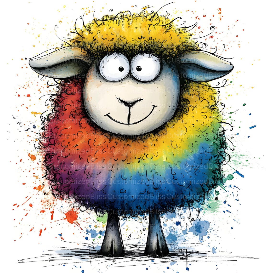 Lamb Clipart, Sheep Clipart, Lamb Nursery, Rainbow Sheep, 18 High ...