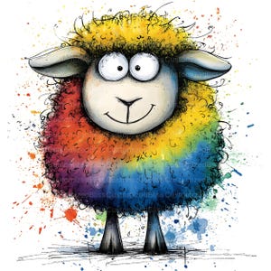 Lamb Clipart, Sheep Clipart, Lamb Nursery, Rainbow Sheep, 18 High ...
