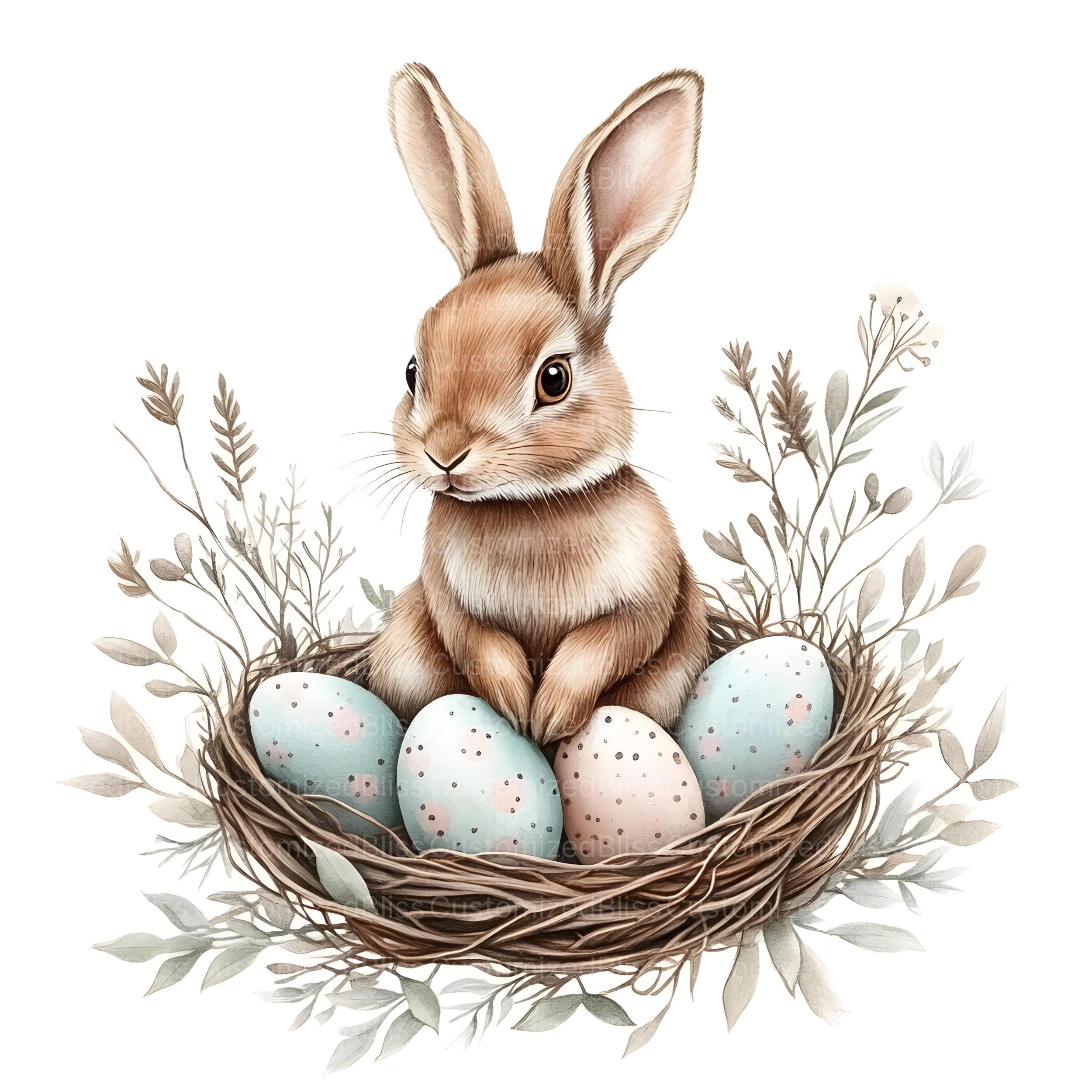 18 Easter Bunny Clipart Set 1, Rabbit Clipart, Easter Clipart, Cute ...