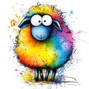 Lamb Clipart, Sheep Clipart, Lamb Nursery, Rainbow Sheep, 18 High ...